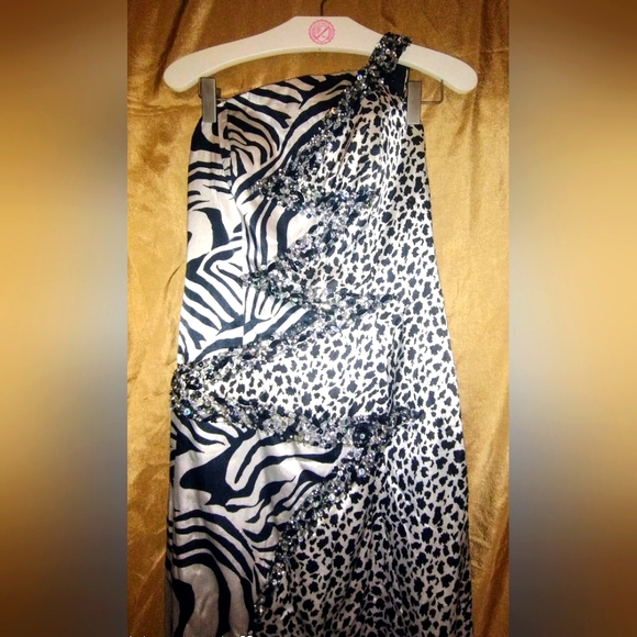 kiss kiss | Dresses | Kiss Kiss Mixed Animal Print Formal Maxi Dress ...